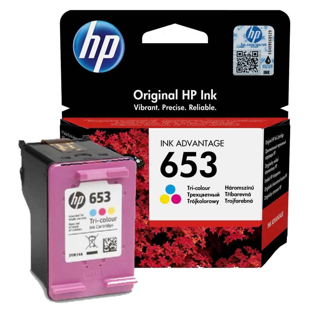 דיו צבעוני HP 653 Tri-color 3YM74AE מקורי 200 עמודים | קולורס ~ דיו ...