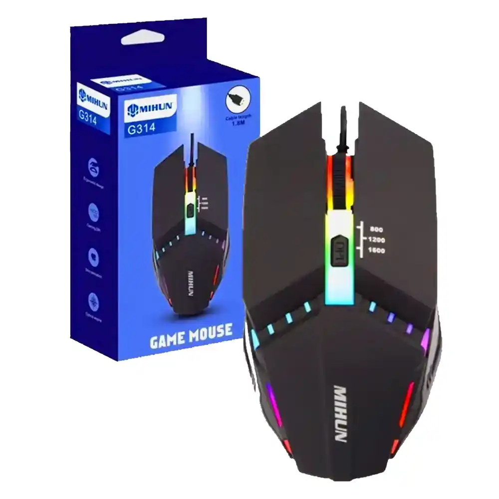 עכבר חוטי למשחקים MIHUN G314 mouse | קולורס ~ דיו טונרים ומדפסות מדבקות
